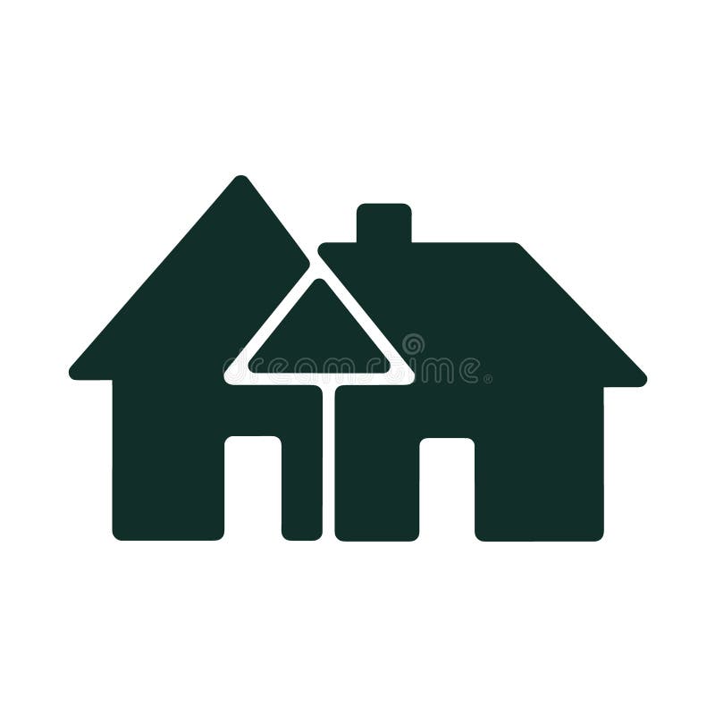 Overlapping Houses Silhouette Graphic Stock Vector - Illustration of ...