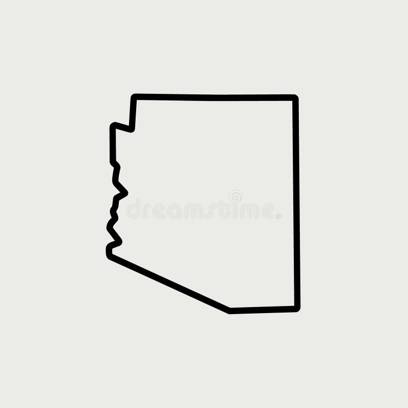 Arizona State Outline Black and White Stock Vector - Illustration of ...