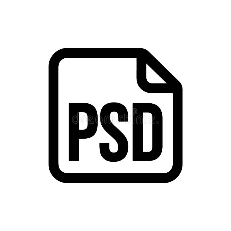 PSD File Icon Black and White Stock Vector - Illustration of storage ...