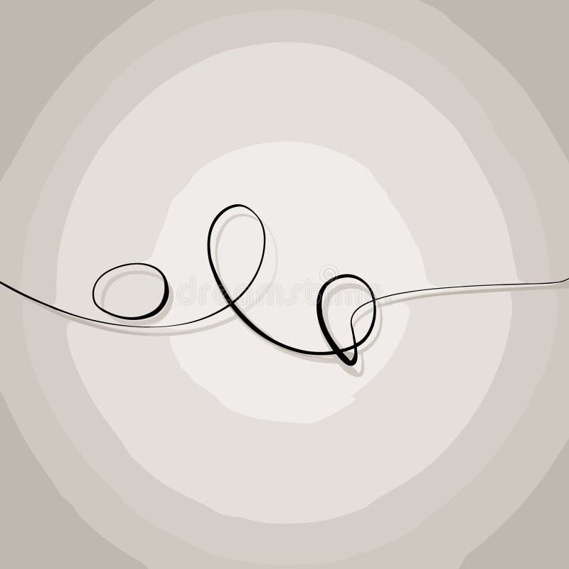 Two Interconnected Hearts Continuous Line Drawing Stock Vector ...