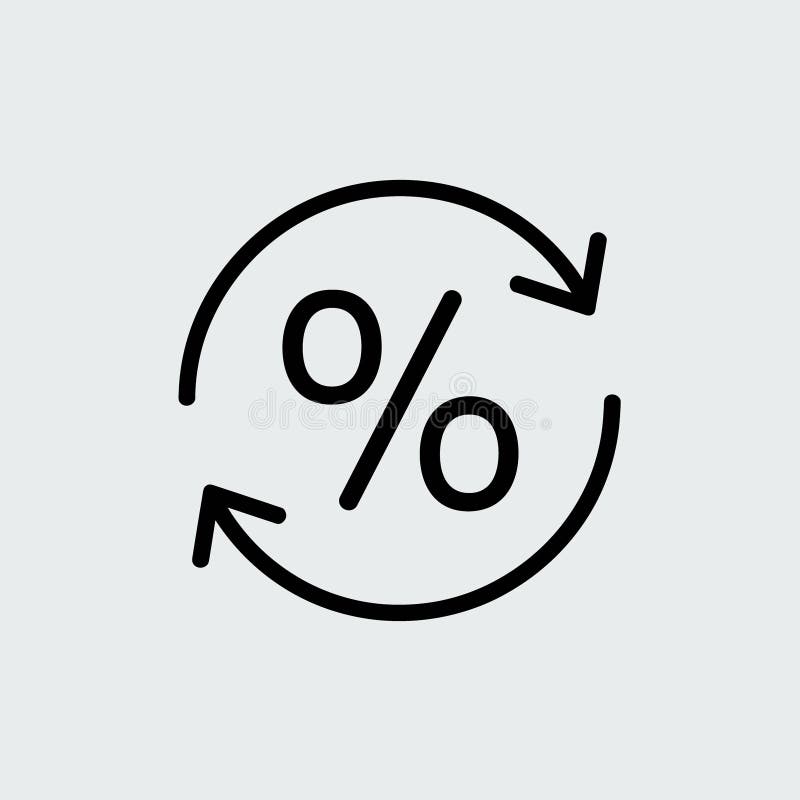 Percentage Symbol Circular Arrow Icon Stock Vector - Illustration of ...
