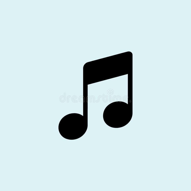 Single Eighth Note Black Silhouette Stock Vector - Illustration of ...