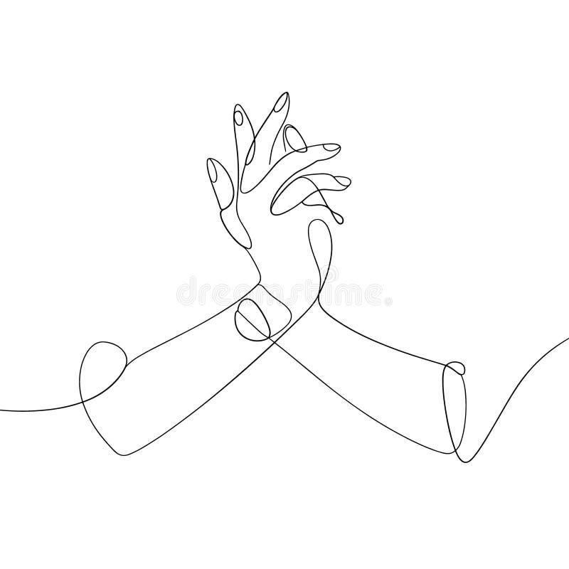 Intertwined Hands Continuous Line Drawing Stock Vector - Illustration ...
