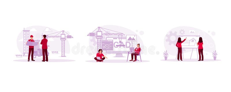 Building in the Process of Interior Construction. Working on Building ...