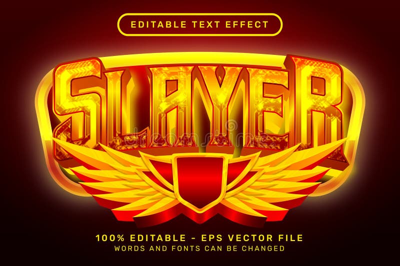 Slayer Text Effect and Editable Text Effect with Wings Illustration ...