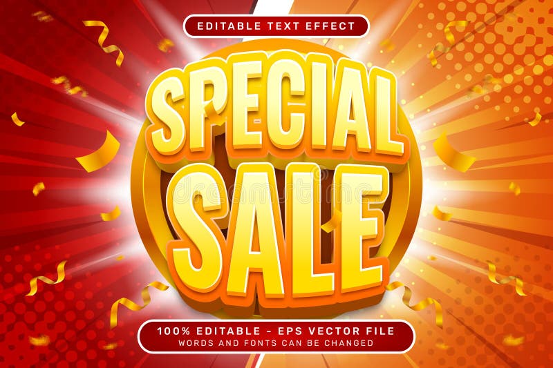Special Sale 3d Text Effect and Editable Text Effect Stock Vector ...