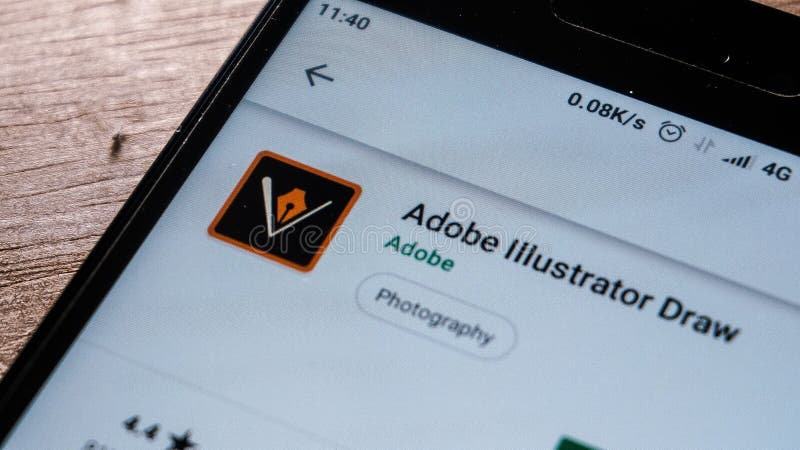 Adobe Illustrator Draw App In Play Store. Editorial Image - Image of ...
