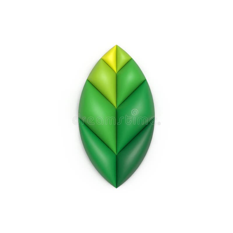 3d green leaf icon stock photo. Illustration of leaf - 270987406