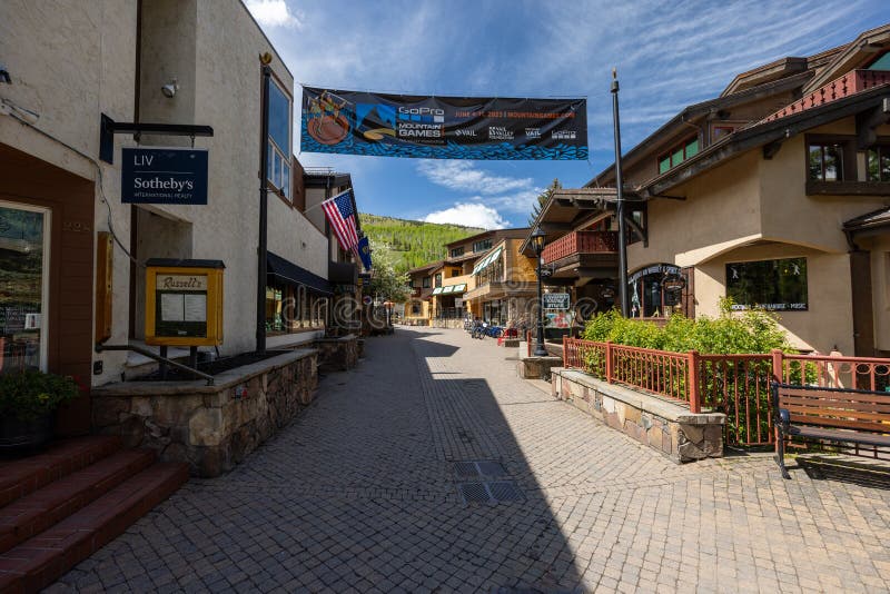 June in Vail editorial image. Image of tourism, street - 291173525