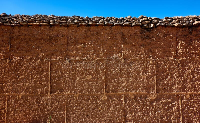 Adobe Mud Wall in Castile La Mancha Stock Photo - Image of texture ...