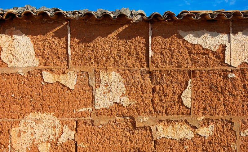 Adobe Mud Walls in Castile La Mancha Stock Image - Image of city ...