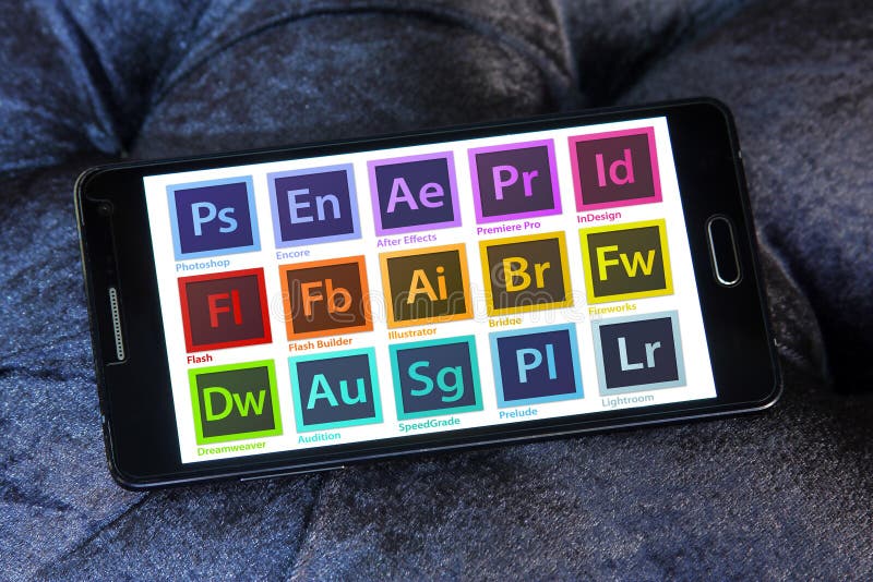 Adobe Programma Il Logos E Le Icone Fotografia Stock Editoriale ...