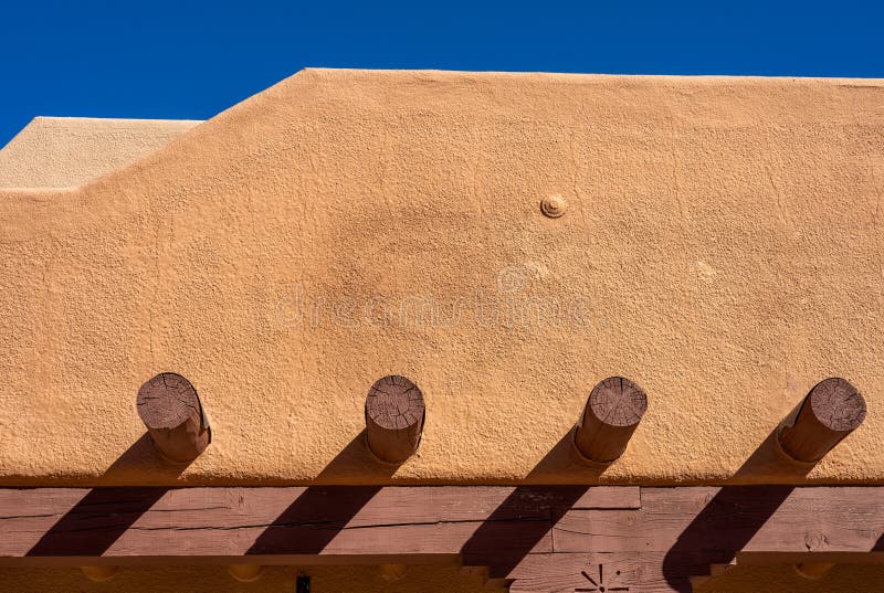 Adobe-style Building in Santa Fe, New Mexico Stock Image - Image of ...