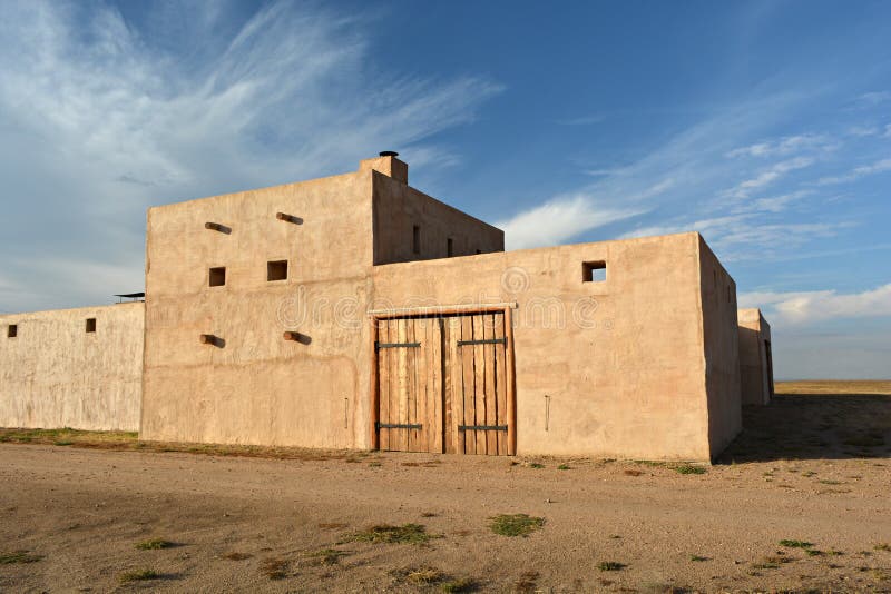 Adobe Style Old West Military Fort Stock Image - Image of blue ...