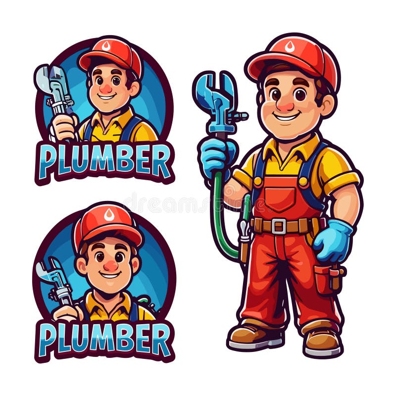 Creative Plumber Mascot Cartoon Vector Illustration Perfect for ...