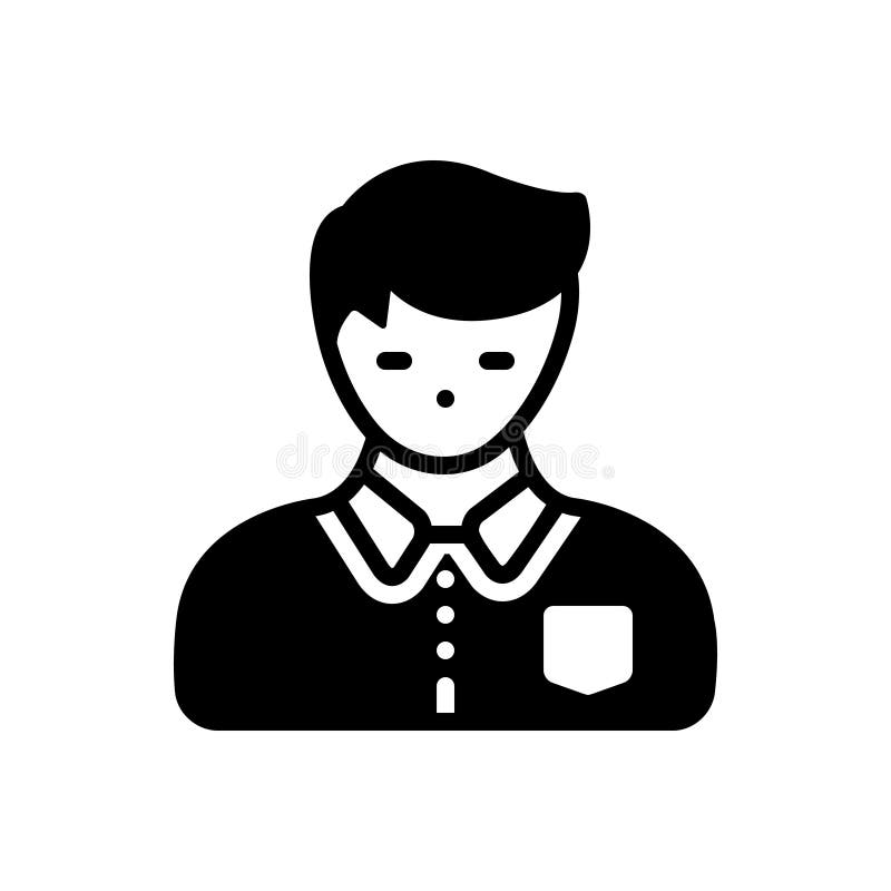 Black Solid Icon for Adolescence, Teenager and Stripling Stock Vector ...