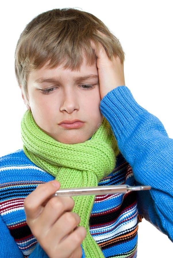Adolescent temperature. stock photo. Image of male, sharp - 18862982