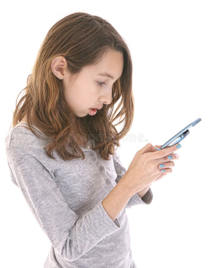 De L'adolescence Sur Le Portable Texting Photo stock - Image du ...