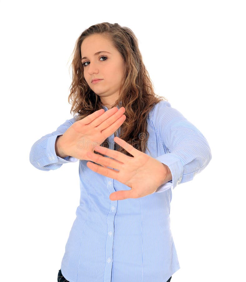 Repousser de femme image stock. Image du matériel, visage - 3602749