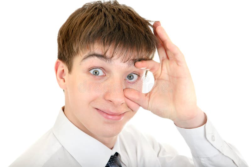 Adolescente Curioso Con Una Lupa Foto de archivo - Imagen de muchacho ...