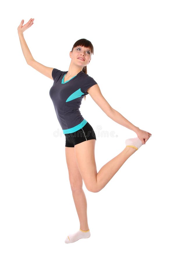 Adolescente Dans Des Poses De Gymnastique Image stock - Image du ...