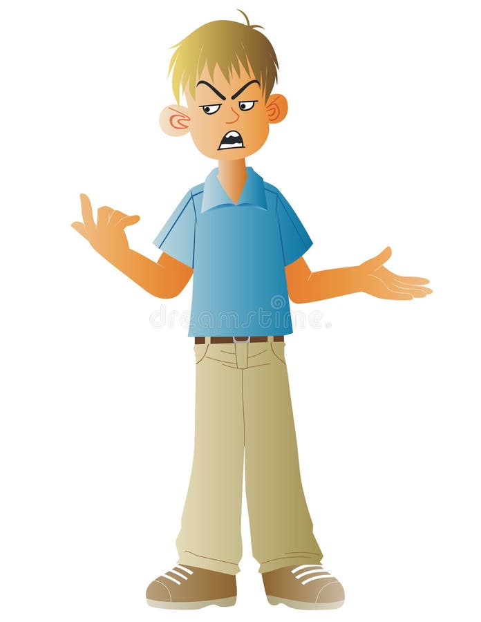 Adolescente Molto Arrabbiato Illustrazione di Stock - Illustrazione di ...