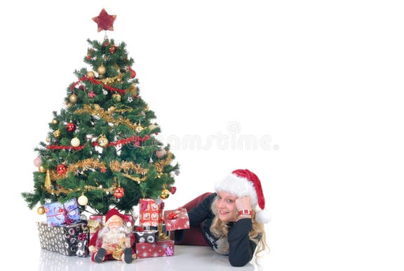 Adolescente Vicino a Natale Tre Immagine Stock - Immagine di santa ...
