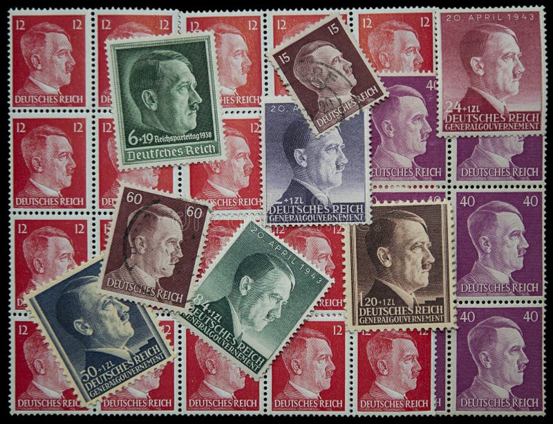 Adolf Hitler post stamps editorial photography. Image of postal - 58337102