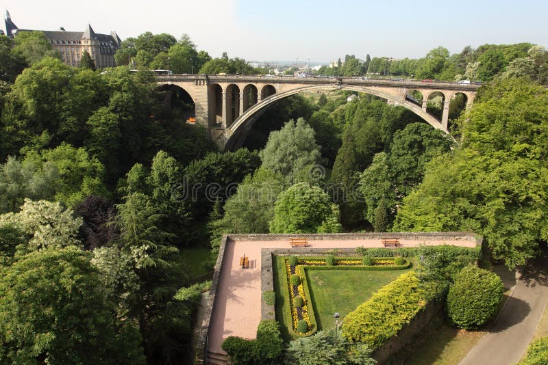 Adolphe Bridge in Luxembourg Stock Image - Image of bridge, national ...