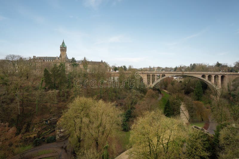 Adolphe Bridge and Luxembourg State Savings Bank Tower - Luxembourg ...