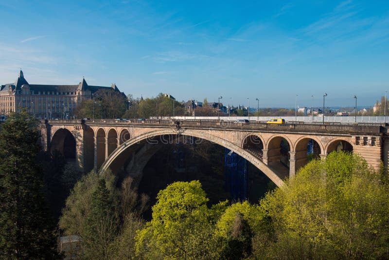 Adolphe Bridge stock image. Image of luxembourg, ancient - 43841329