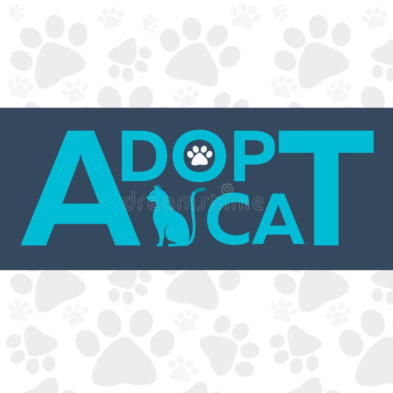 Adopt Logo. Dont Shop, Adopt. Cat Adoption Concept. Vector Illustration ...
