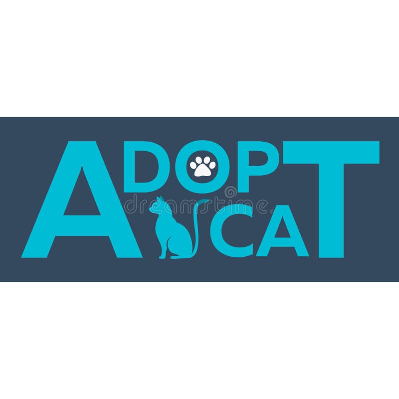 Adopt Logo. Dont Shop, Adopt. Cat Adoption Concept. Vector Illustration ...