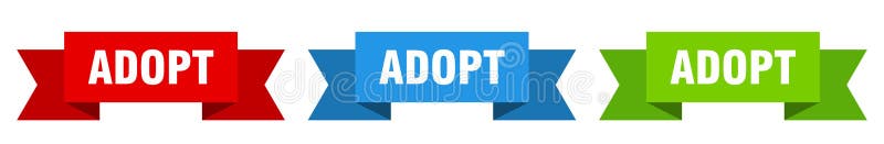 Adopt Ribbon. Adopt Isolated Paper Sign. Banner Stock Vector ...