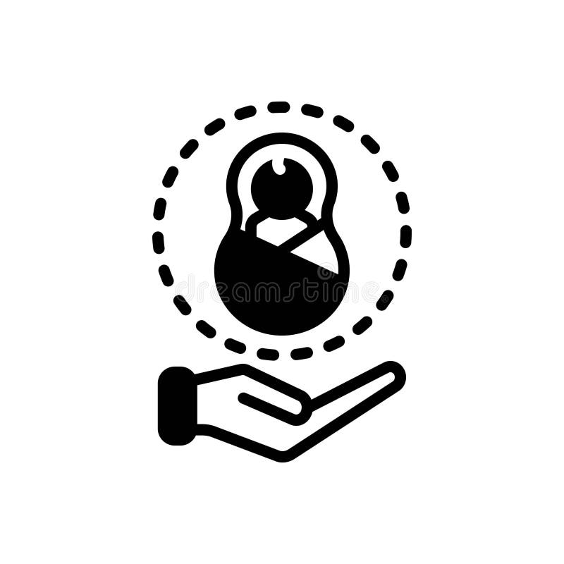 Black Solid Icon for Adopted, Baby and Child Stock Vector ...
