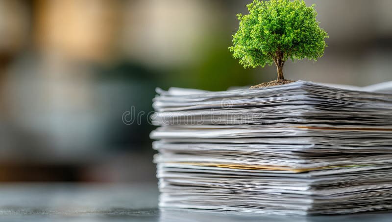 Adopting a Paperless Office: a Tree Atop a Stack of Paper Highlights ...