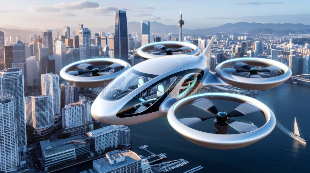 A flying car stock image. Image of drone, generated - 315936113