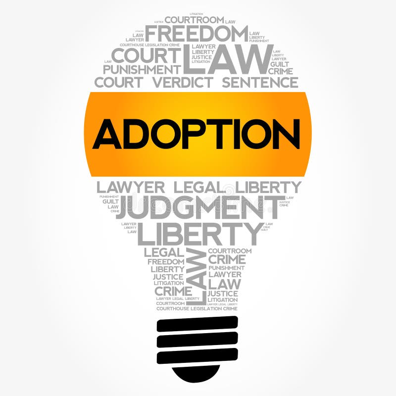 Adoption Bulb Word Cloud Collage Stock Illustration - Illustration of ...
