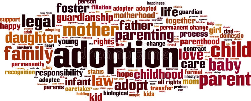 Adoption Word Cloud Concept On A Whiteboard Stock Illustration ...