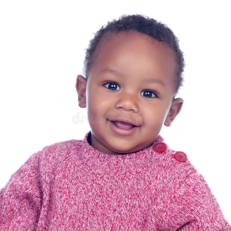 Adorable African Baby Smiling Stock Image - Image of looking, african ...