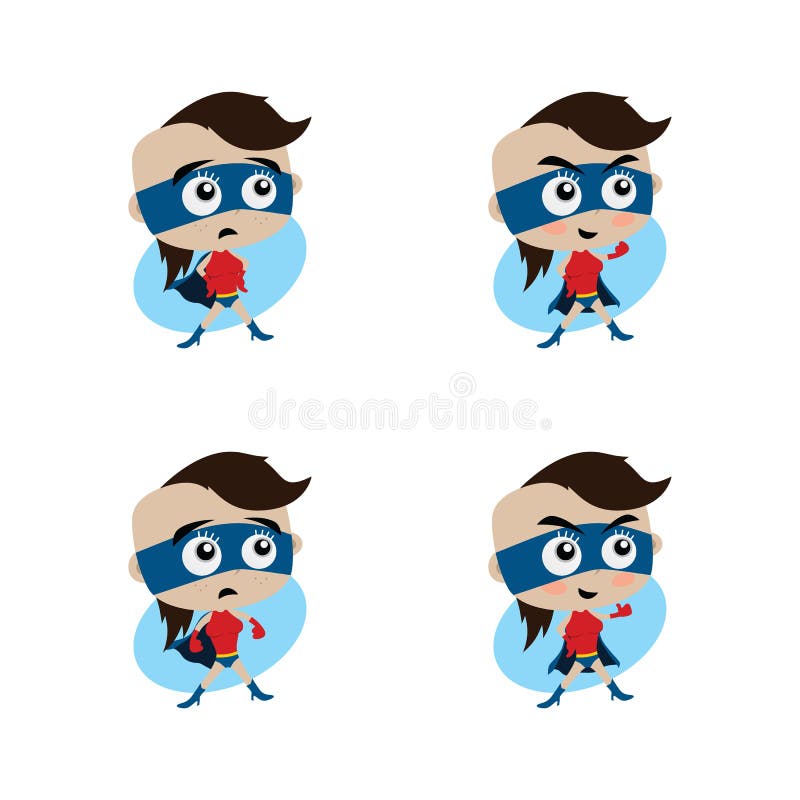 Adorable and Amazing Cartoon Superhero in Classic Pose Stock ...