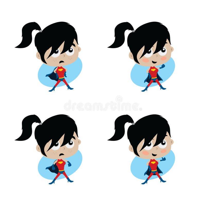 Adorable and Amazing Cartoon Superhero in Classic Pose Stock ...