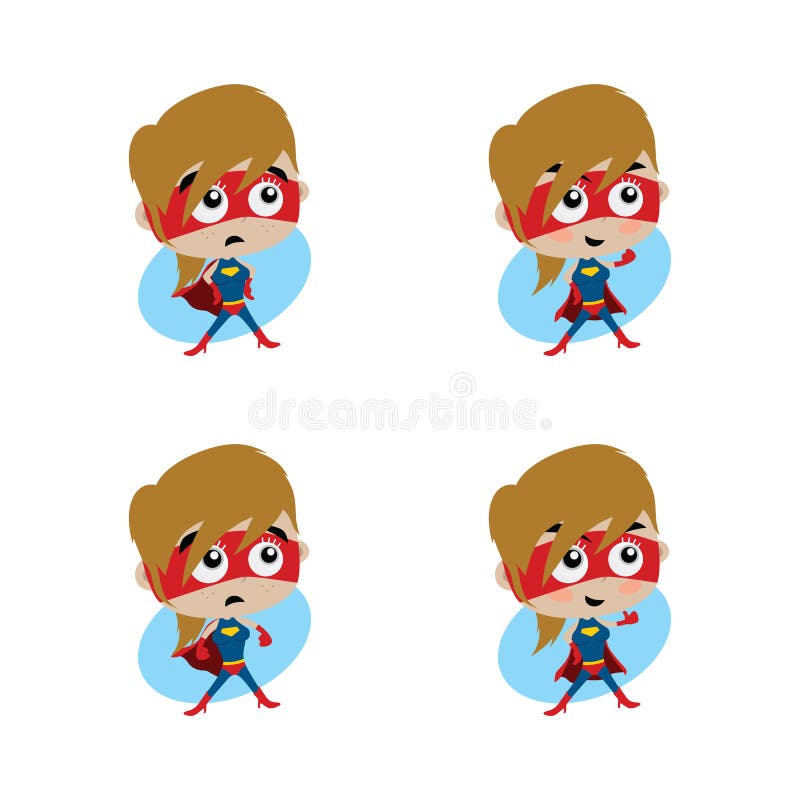 Adorable and Amazing Cartoon Superhero Head in Classic Expression Stock ...