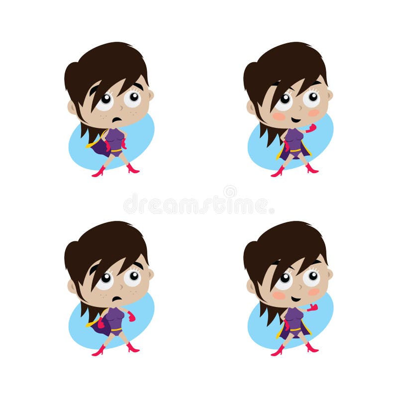 Adorable and Amazing Cartoon Superhero in Classic Pose Stock ...