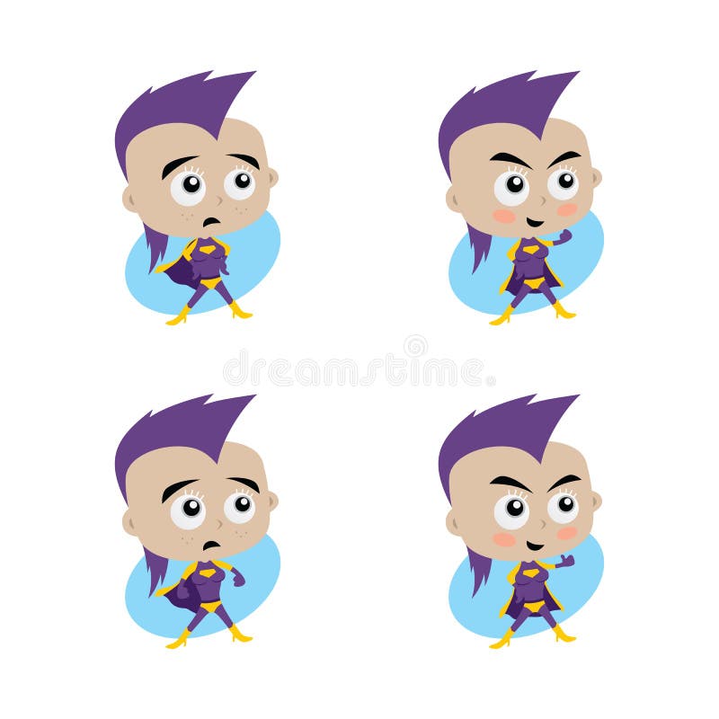 Adorable and Amazing Cartoon Superhero in Classic Pose Stock ...