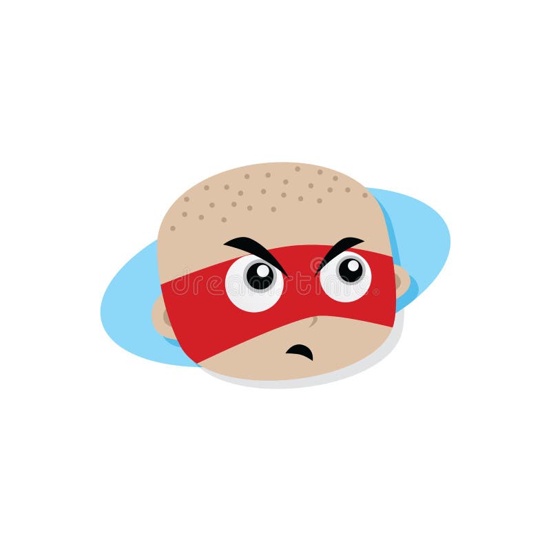 Adorable and Amazing Cartoon Superhero Head in Classic Expression Stock ...