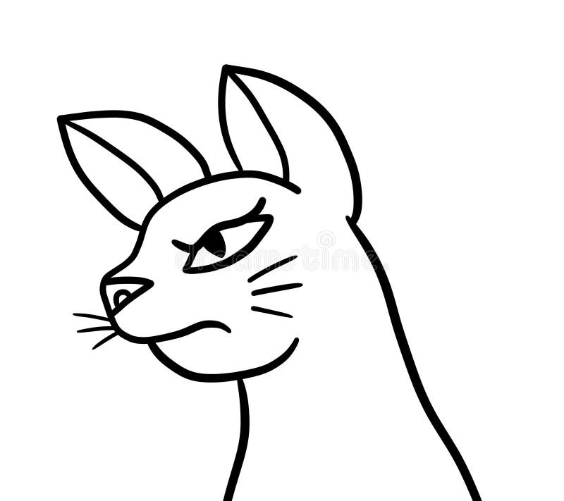 Adorable Angry Cat Doodle stock illustration. Illustration of doodle ...