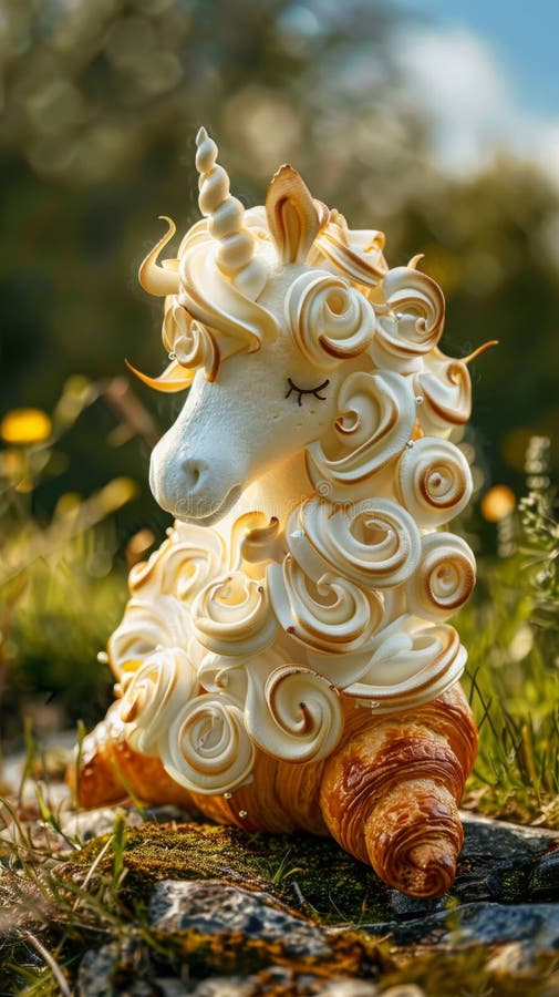 An Adorable Animal Shaped Croissant in a Nature Setting Stock Image ...