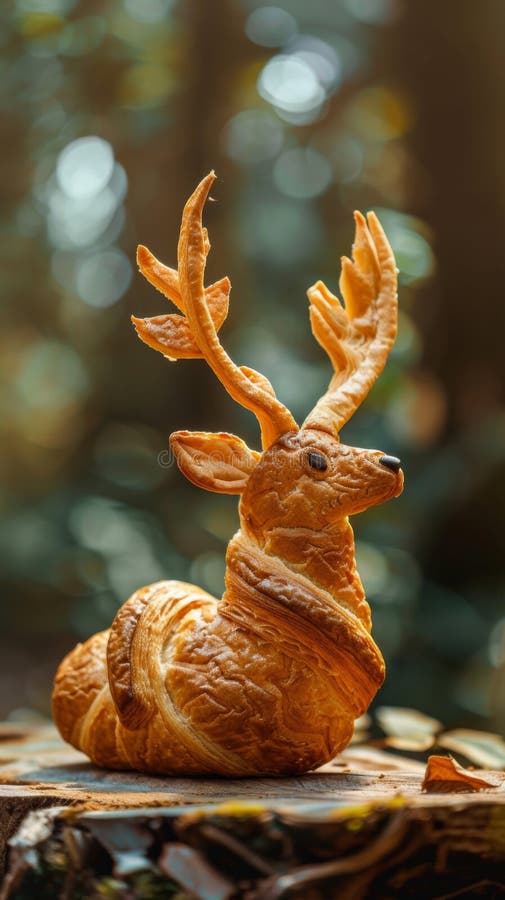 An Adorable Animal Shaped Croissant in a Nature Setting Stock Photo ...