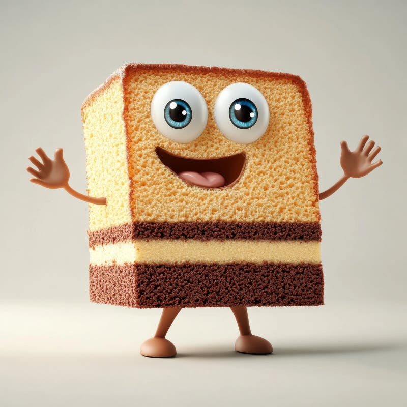 Adorable Animated Chocolate Cake Figure (image) Stock Photo - Image of ...